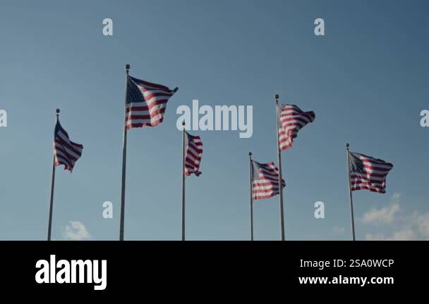 A magnificent and stunning array of American flags is waving proudly ...