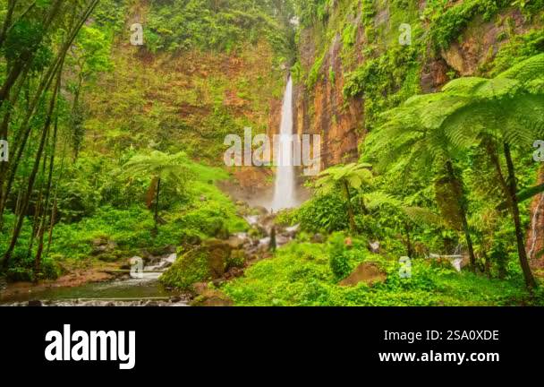 Time lapse beautiful waterfall in Indonesia some of waterfall has ...