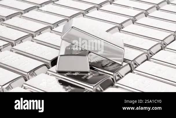 Palladium ingots background, rotation animation, seamlessly loopable ...