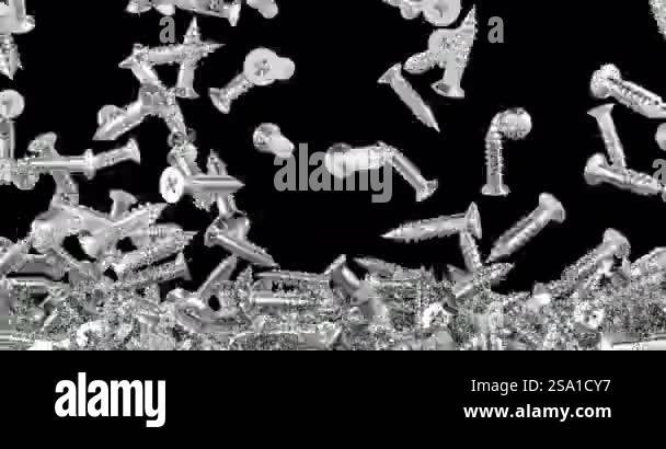 Screws Stainless Steel Flat Head Sheet Metal falling and fill the ...