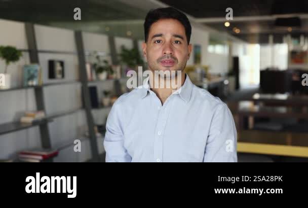 Portrait of Hispanic businessman, HR manager welcoming vacancy ...