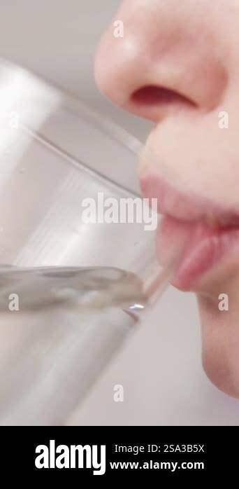 Vertical video. Water balance. Skin hydration. Healthy lifestyle ...