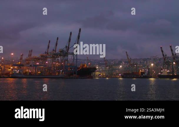 Port of Haifa. View from the ship to the Passenger Terminal and ...