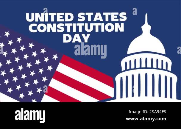 united states constitution day with white house silhouette Stock Video ...