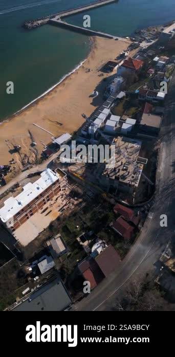 Construction of a new hotel or residential complex on the beachfront in ...