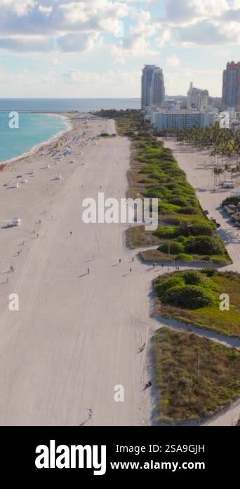 Miami Beach, South Beach. Miami Beach skyline. Miami cityscape, aerial ...