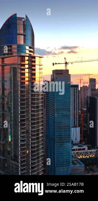 Eye-catching view of Miami downtown with beautiful skyscrapers ...