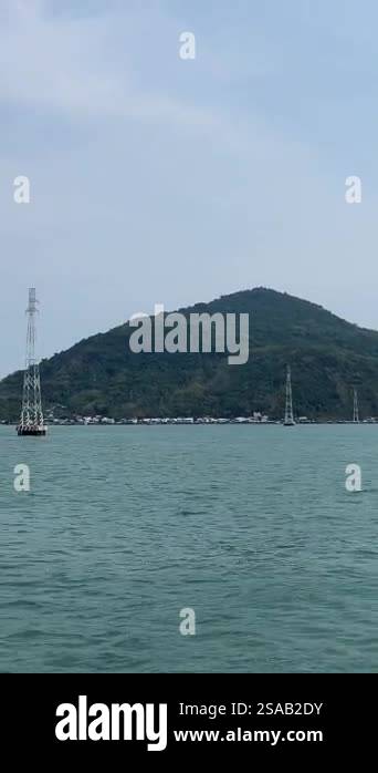 Wake of vessel. Wide wake trail from boat. Back view. Ocean water. Deep ...