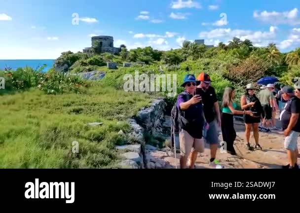 Tulum Quintana Roo Mexico 20. November 2023 Natural seascape and beach ...