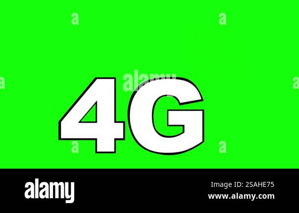 video animation sketch draw black and white icon 4G conection concept ...