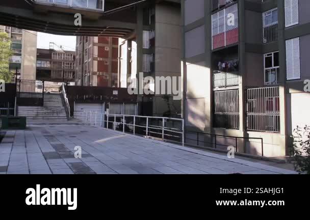 Walkway and Stairs in 'Conjunto Rioja' Towers, Parque Patricios, Buenos ...