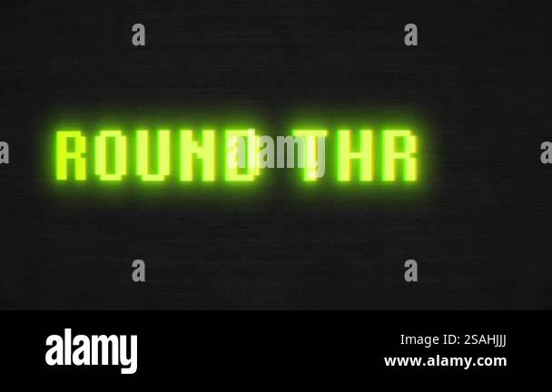 Video animation of the title animation of round three in neon green on ...
