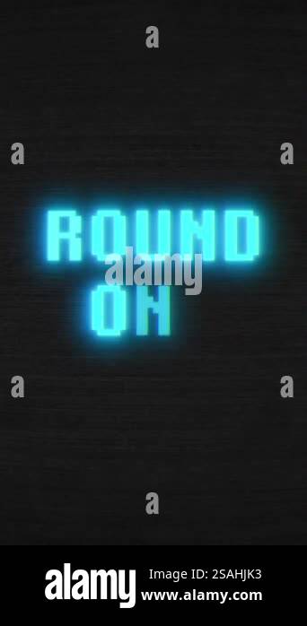 Vertical video animation of the title animation of round one in neon ...