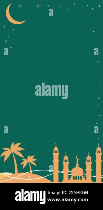 Green ramadan theme vertical background loop animation. Ramadan with ...