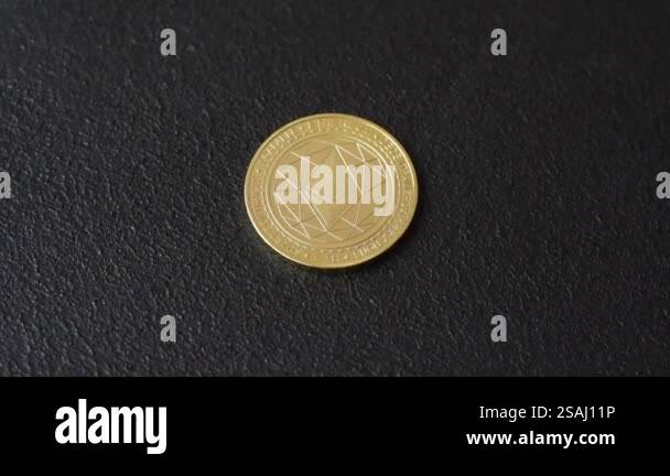 Ethereum cryptocurrency dummy in the form of a round iron coin ...