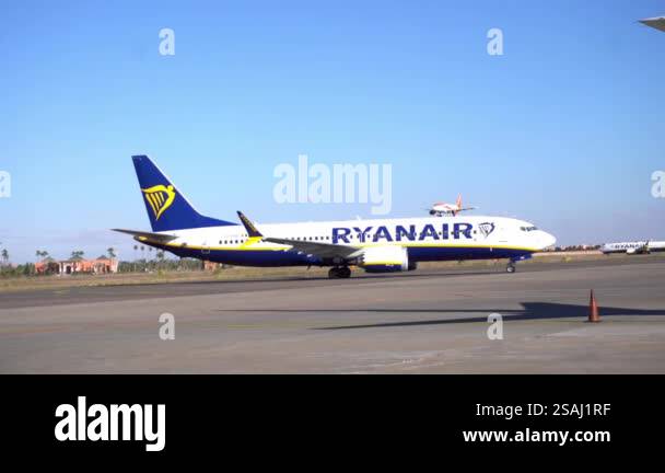 Morocco Marrakech 01,17,2025 - Ryanair airplane company , low cost ...