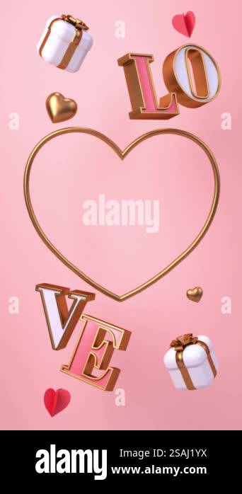 Valentines Day looping video for social media stories or post with ...