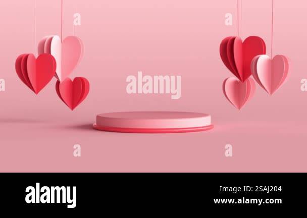 Valentines Day looping video with product display stand and hanging ...