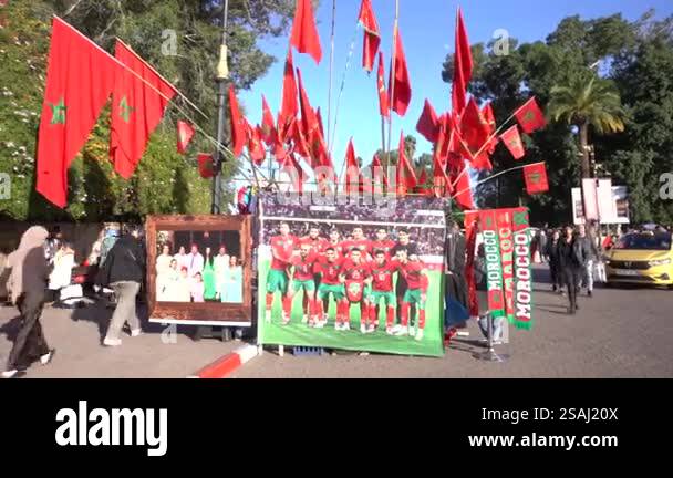Morocco , Marrakech 21,01,2025 Poster with the Morocco football team ...