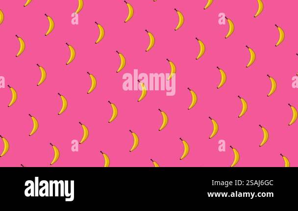 seamless animated banana pattern animation on a pink background Stock ...