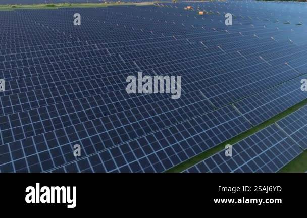 Solar farm with Photovoltaic Panels Converting solar power to ...