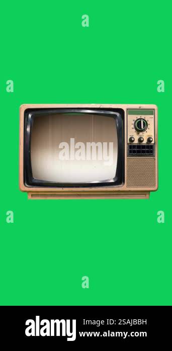 Retro Style TV Set with Green Screen chroma key background, vintage 60s ...