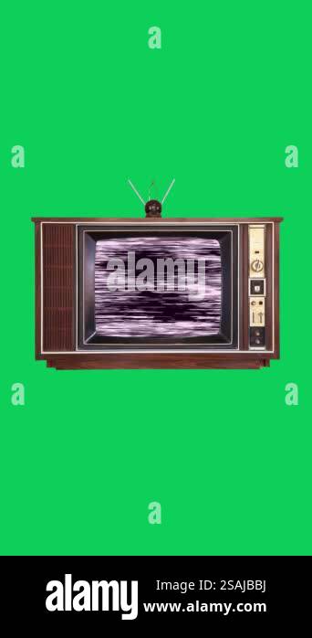 Retro Style TV Set with Green Screen chroma key background, vintage 60s ...