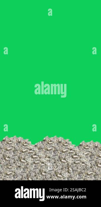 Dollar Bills Green Screen. Rain Effects. 3D Animation Money Rain ...