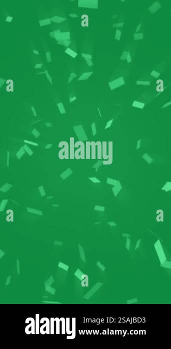 confetti are falling on the green screen. Festive effects. Vertical ...