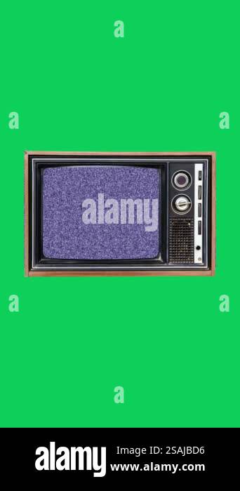 Retro Style TV Set with Green Screen chroma key background, vintage 60s ...
