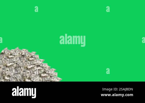 Dollar Bills Green Screen. Rain Effects. 3D Animation Money Rain ...