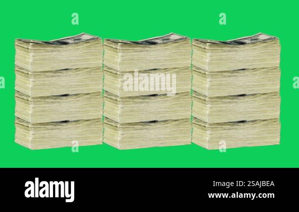 Dollar Bills Green Screen. Rain Effects. 3D Animation Money Rain ...