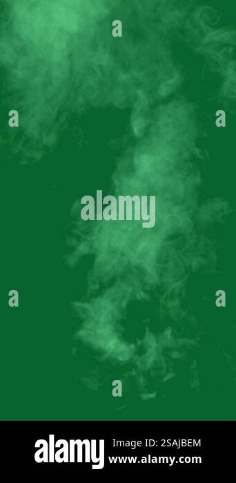 Wispy White Smoke Blowing with Green Screen Background. vertical ...