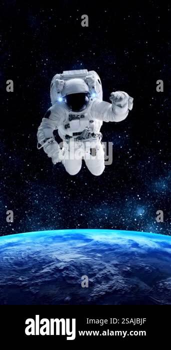 Astronaut spaceman do spacewalk while working for spaceflight mission ...