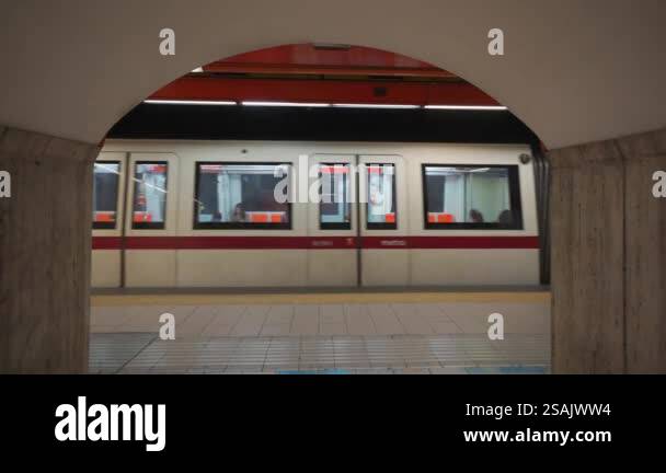October 12, 2023. Rome, Italy. Subject public transportation in Rome ...