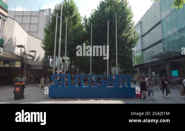 July 20, 2024. Stuttgart, Germany. Summer city center of Stuttgart ...