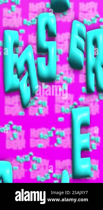 Easter Sale 3d inflated text in blue vertical background display. High ...