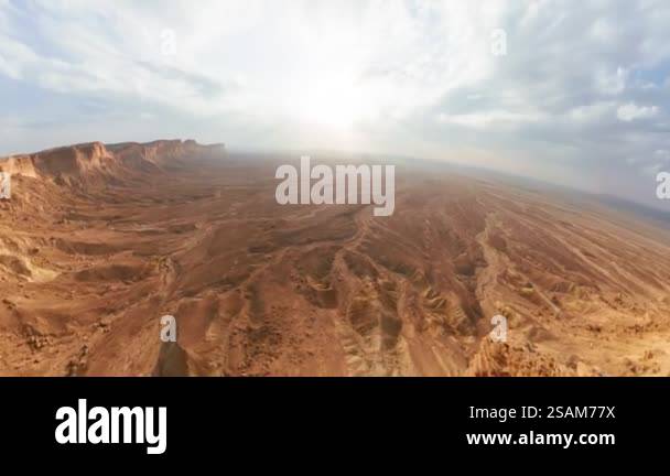 360 Panoramic view of the stunning Jebel fihrayn, or edge of the world ...
