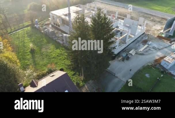 The process of building a modern hospital, footage of a hospital under ...