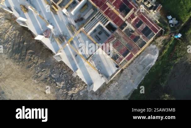 The process of building a modern hospital, footage of a hospital under ...
