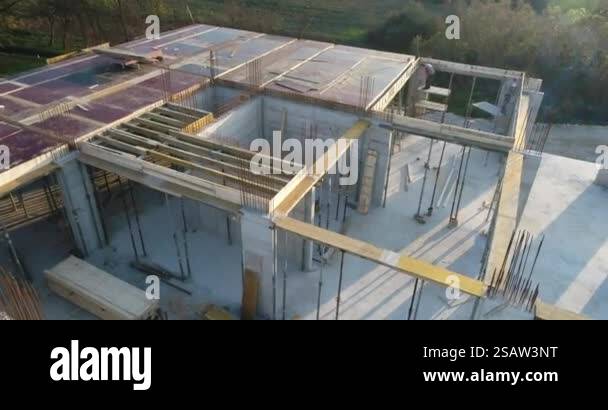 The process of building a modern hospital, footage of a hospital under ...