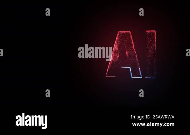AI letters animation of glowing symbols in computer science world, 4k ...