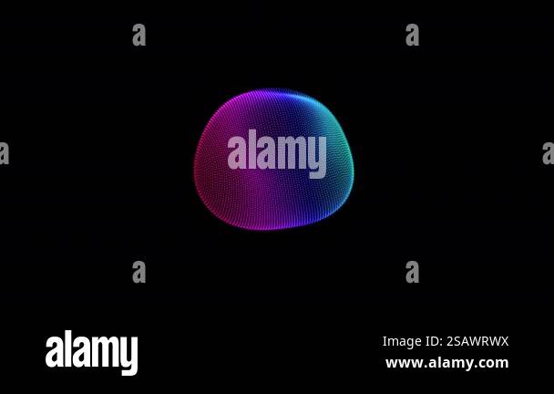 metamorphose of amorphous pink shape from particles, abstract animation of future shape, 4K live ...