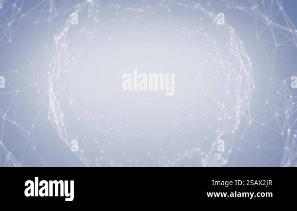 Abstract white digital network with interconnected nodes and lines on a ...