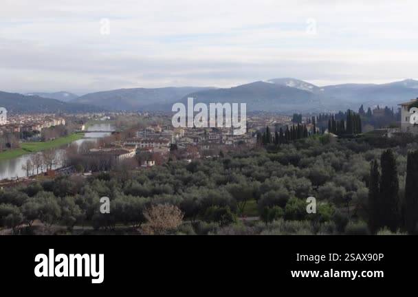 Beautiful Panorama view of Tuscan landscapes seen from Piazzale ...