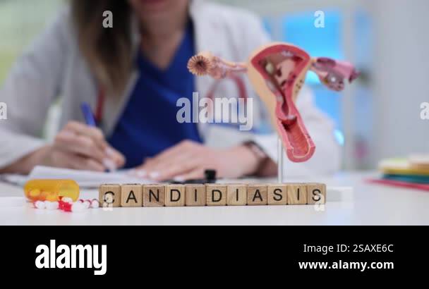 A healthcare professional is studying candidiasis using a detailed ...