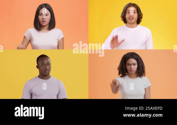 Four individuals from different backgrounds display various emotions ...