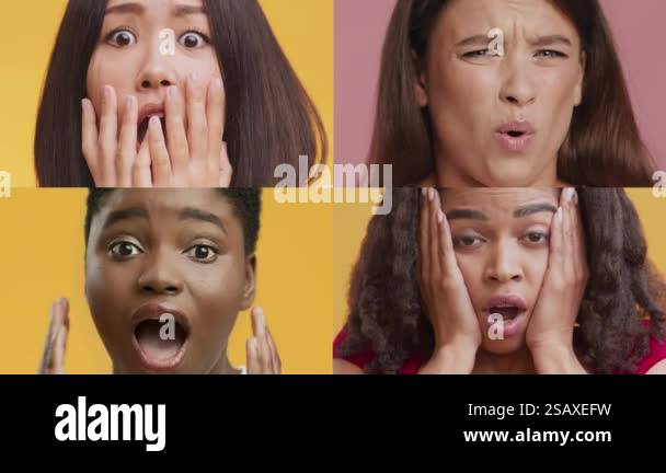 A collage showcases four individuals displaying various emotions, from ...