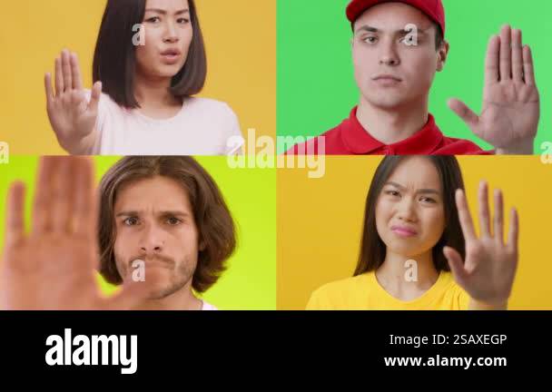 A collection of four individuals displaying strong emotions through ...