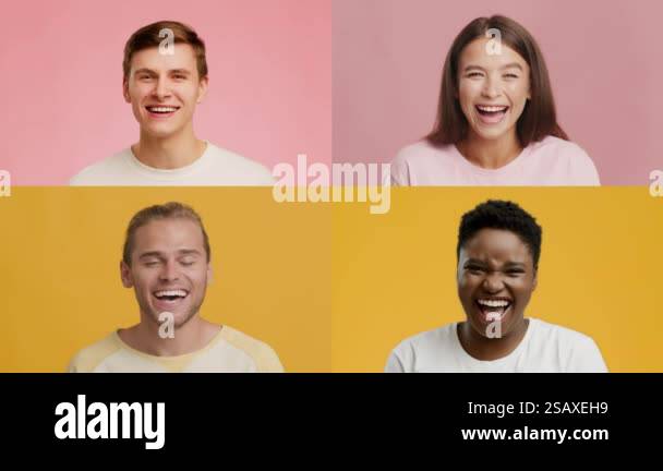 Four individuals of different backgrounds share contagious laughter and ...